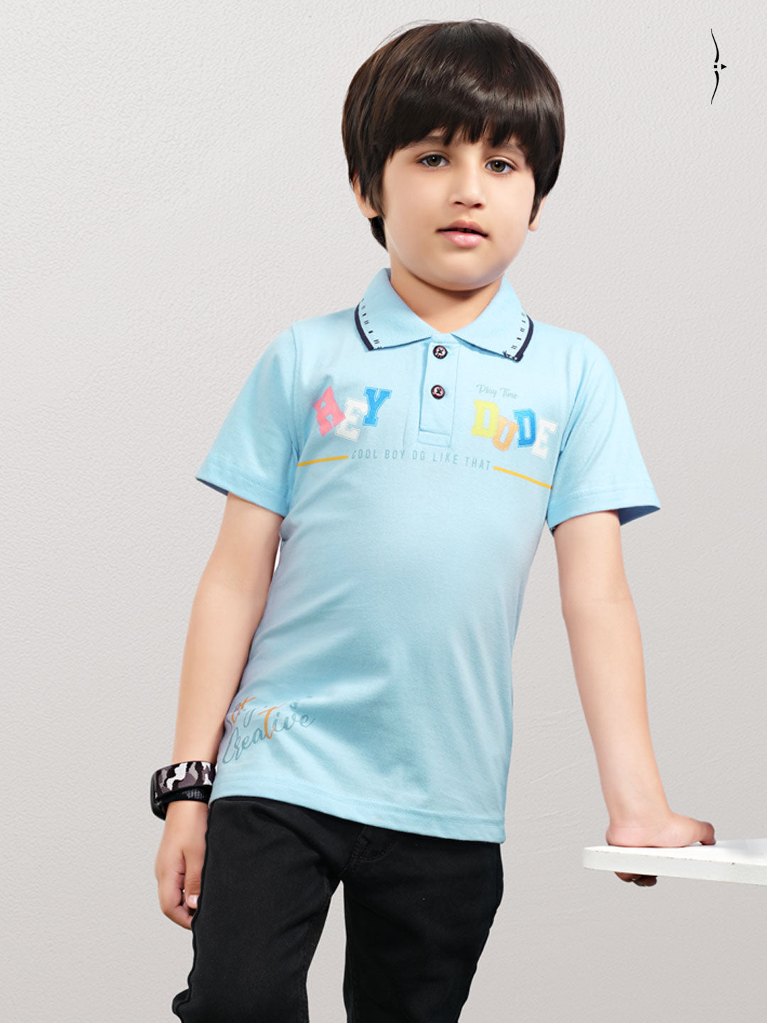 Essa 20-20 Collar T-Shirt for Boys Powder Blue – ESSA GARMENTS
