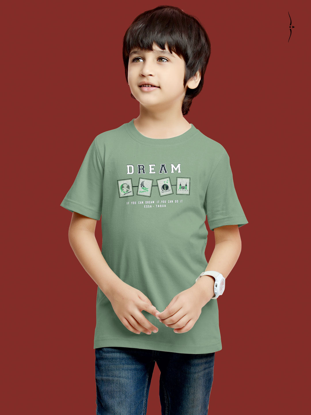 Essa Live On T-Shirt for Boys-Spanish Green – ESSA GARMENTS